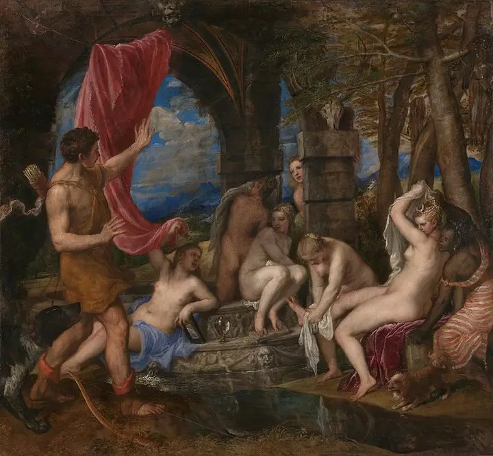 Diana ແລະ Acton. Titian. 1556-1559 ປີ