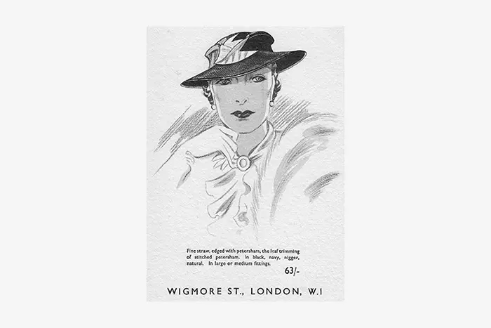 Sombreiros publicitarios. Londres, OK. 1940.