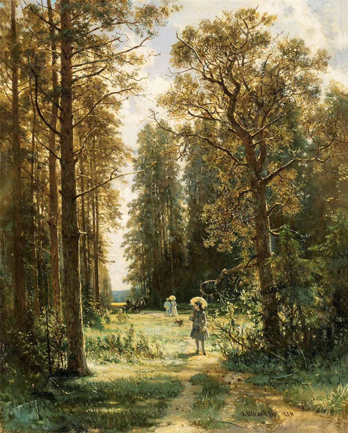 Pista basoan. Ivan Shishkin. 1880 urte