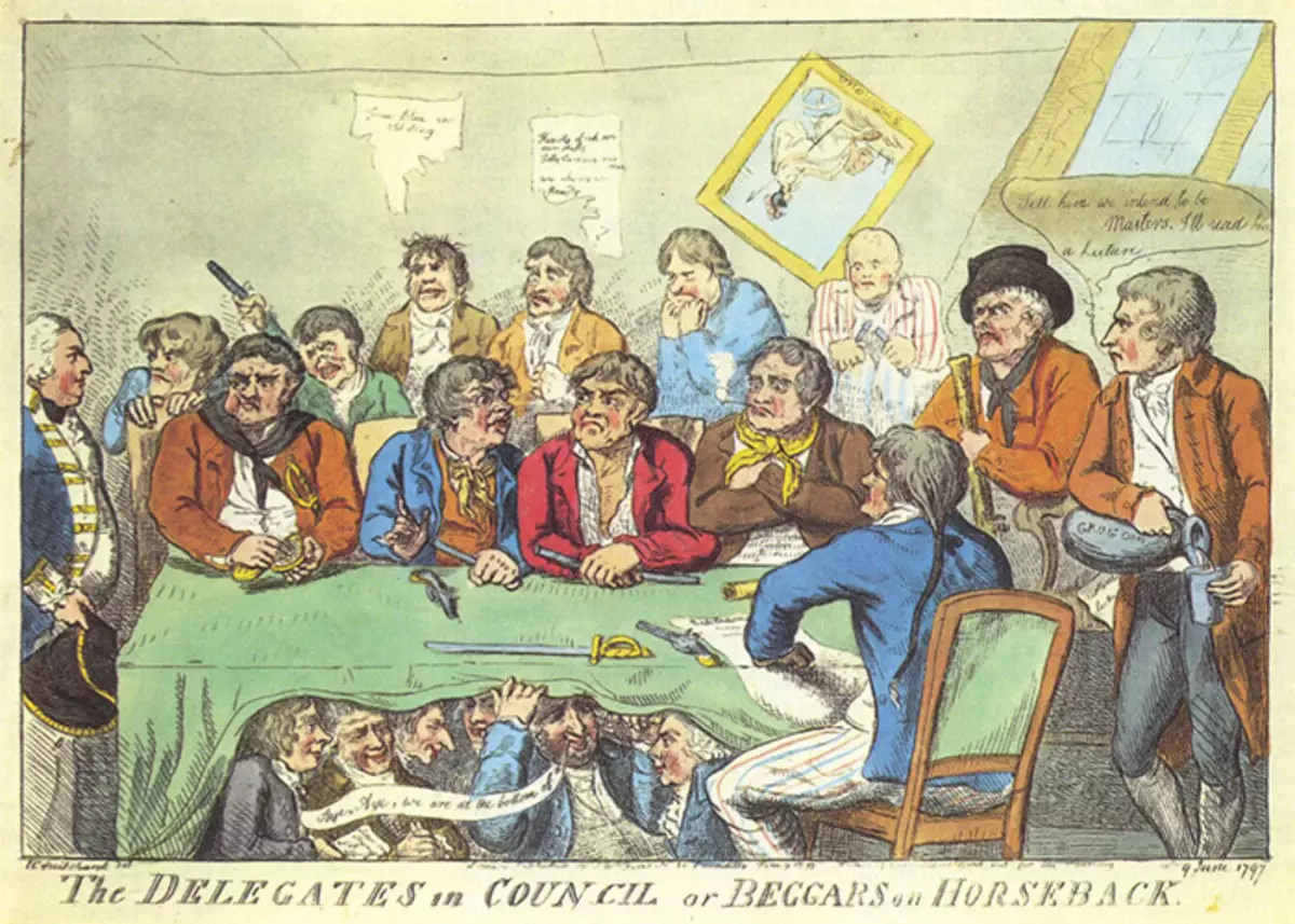 Delegatë në këshill. Karikaturë. 1797 vit