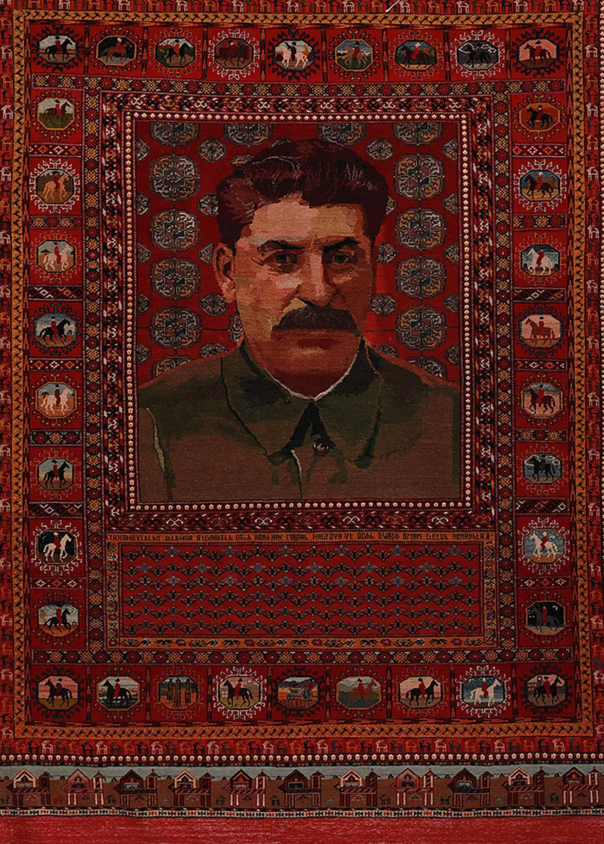 Koberec s portrétem i.v. Stalin. Turkm ...