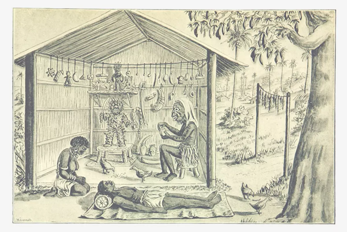Léčivé praxe Kongo. 1887 let