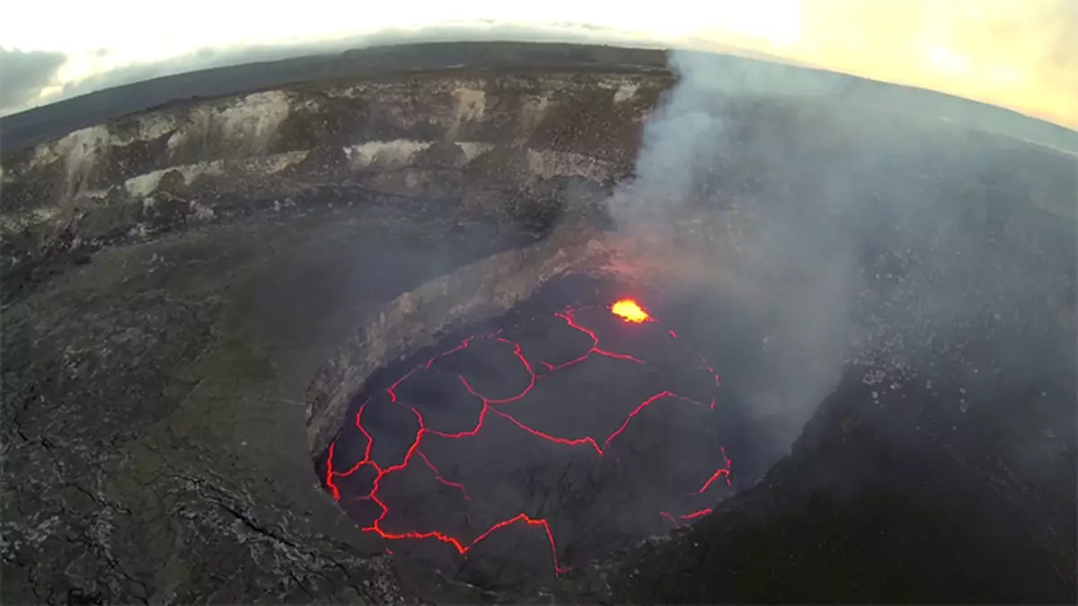 Menembak dari drone di atas Volk Bangun ...