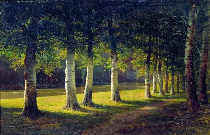 Mikhail Klodt, "Birch Alley" (1890's.)